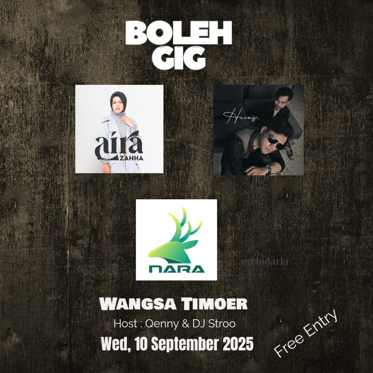 Boleh Gig 10 September 2025: Aira Zahha, Nara, dan Heins Tampil di ...